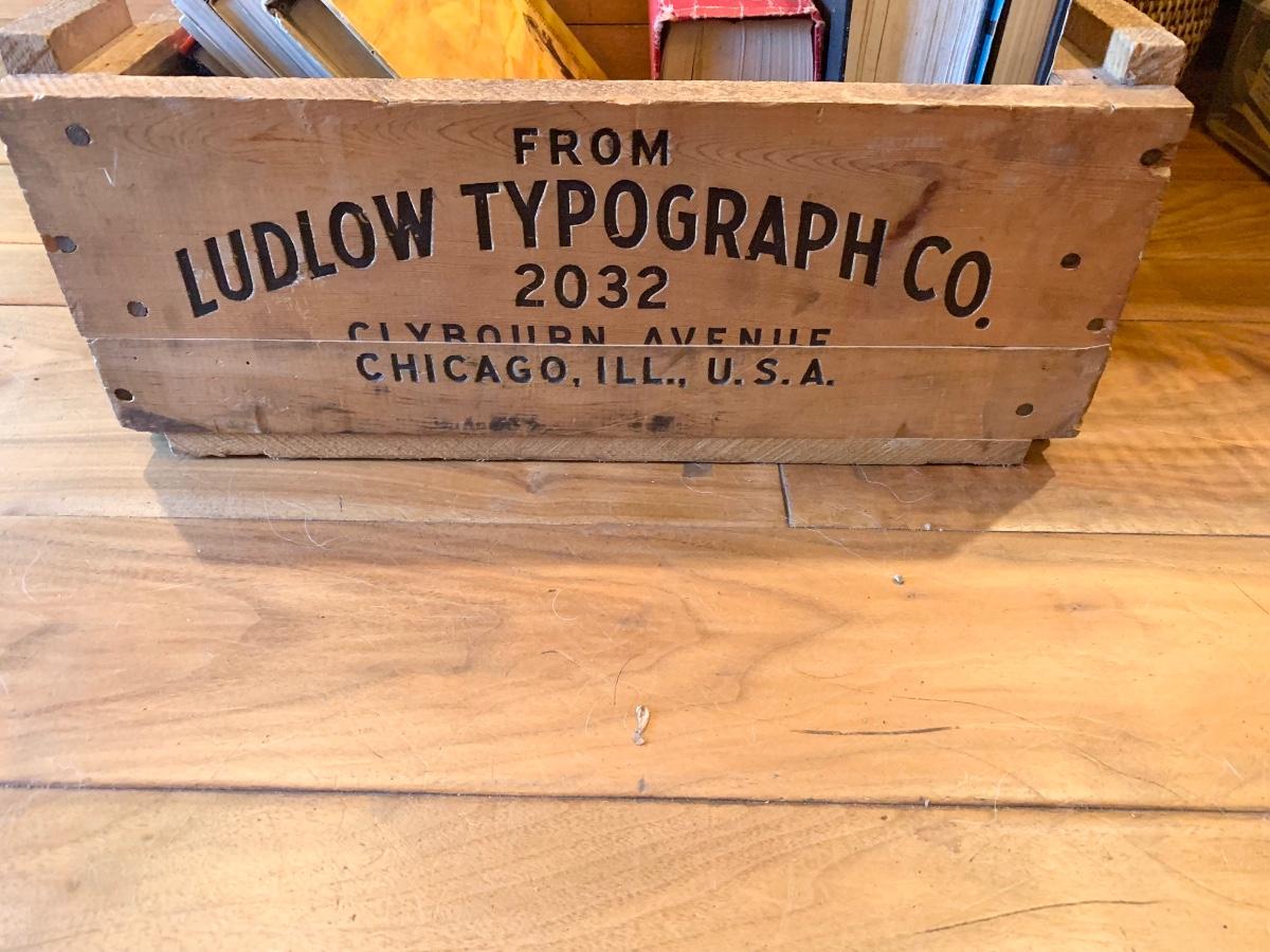 Vintage Industrial Ludlow Typograph Co. Wood Advertising Crate Box ...