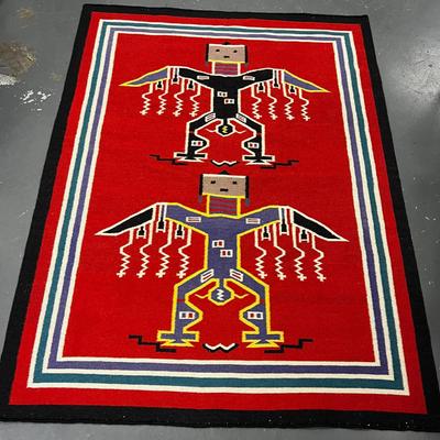 RED RUG Hopi Kachina Style | EstateSales.org