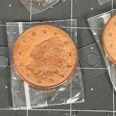 4 Indian Head, 1 Ounce Bullion Copper Coins | EstateSales.org