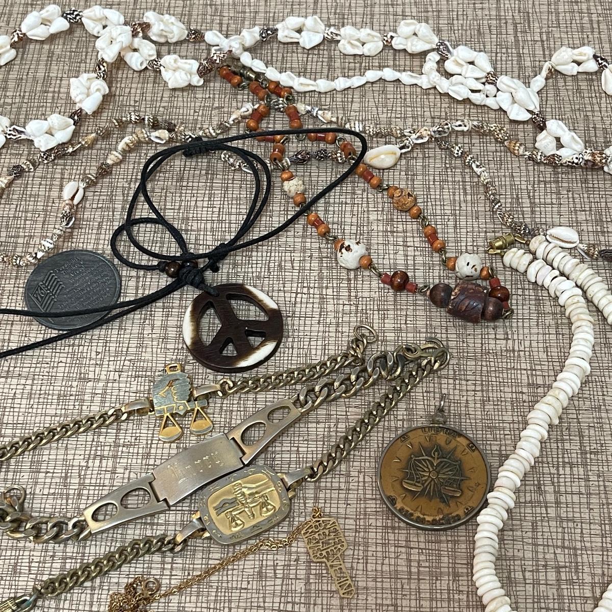 Lot 57 Retro Hipster Jewelry Shells Bead Peace Libra Zodiac Bracelet ...