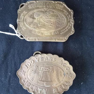 SOUTHERN COMFORT AND LIBERTY BELL BELT BUCKLES | EstateSales.org