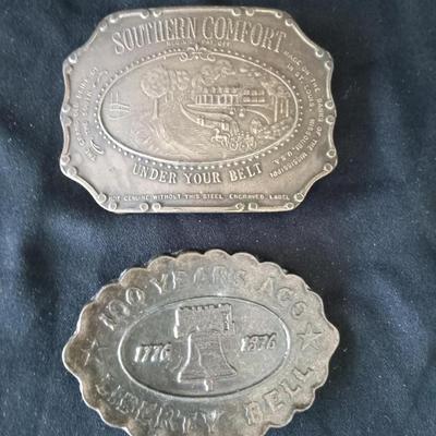 SOUTHERN COMFORT AND LIBERTY BELL BRASS BELT BUCKLES | EstateSales.org