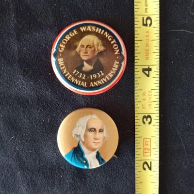 2 VINTAGE GEORGE WASHINGTON LAPEL PINS | EstateSales.org