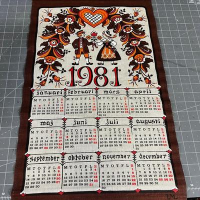 1981 Pennsylvania Dutch Graphic Calendar | EstateSales.org