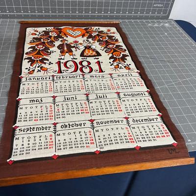 1981 Pennsylvania Dutch Graphic Calendar | EstateSales.org