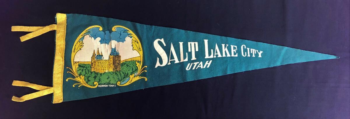 vintage SALT LAKE CITY UTAH FELT PENNANT Mormon Temple | EstateSales.org