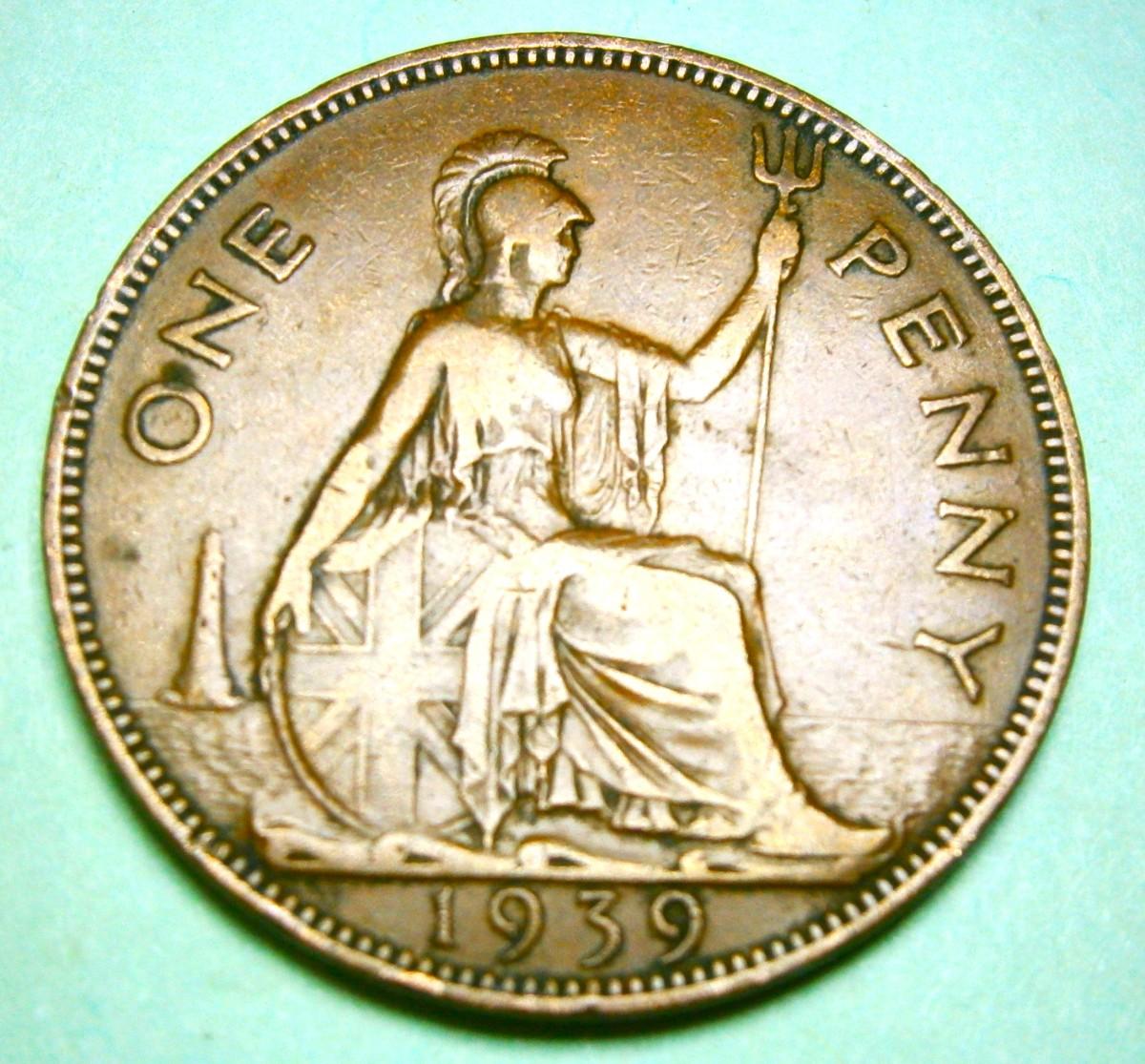 GREAT BRITAIN 1939 Copper Penny EstateSales