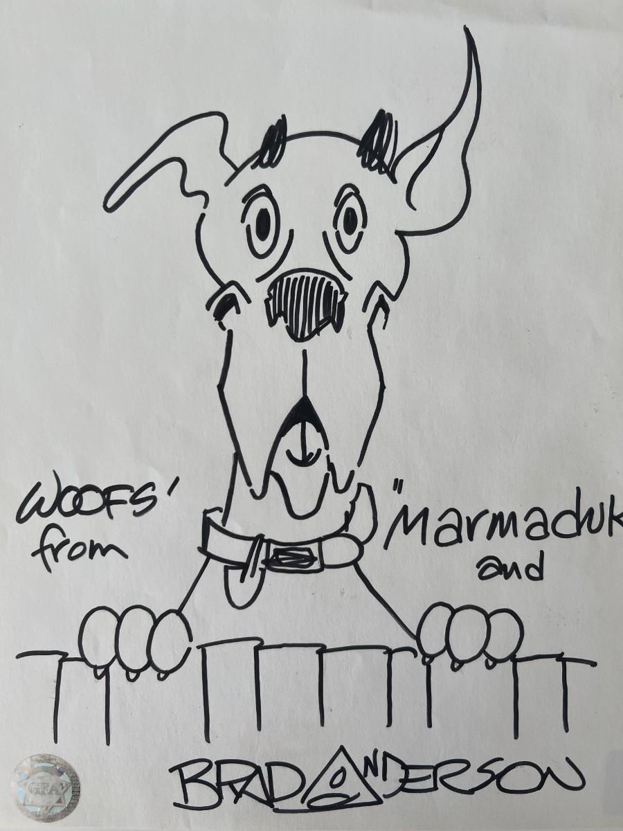 Marmaduke Brad Anderson hand drawn signed sketch. GFA authenticated ...