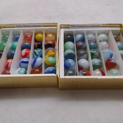 Collection of Peltier and Vitro Marbles includes All-Reds, Tiger-Eyes ...