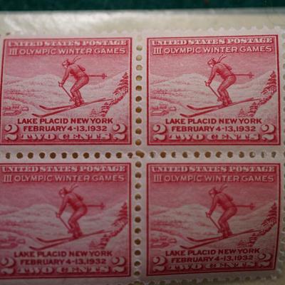 1932 Los Angeles Tenth Olympiad 3 cent stamp block of four ...