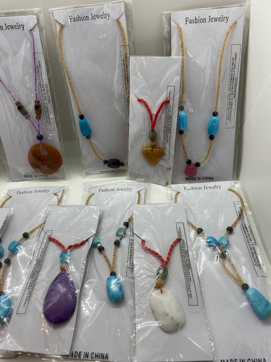 LOT 93C: New In Package Gemstone Fashion Necklaces | EstateSales.org