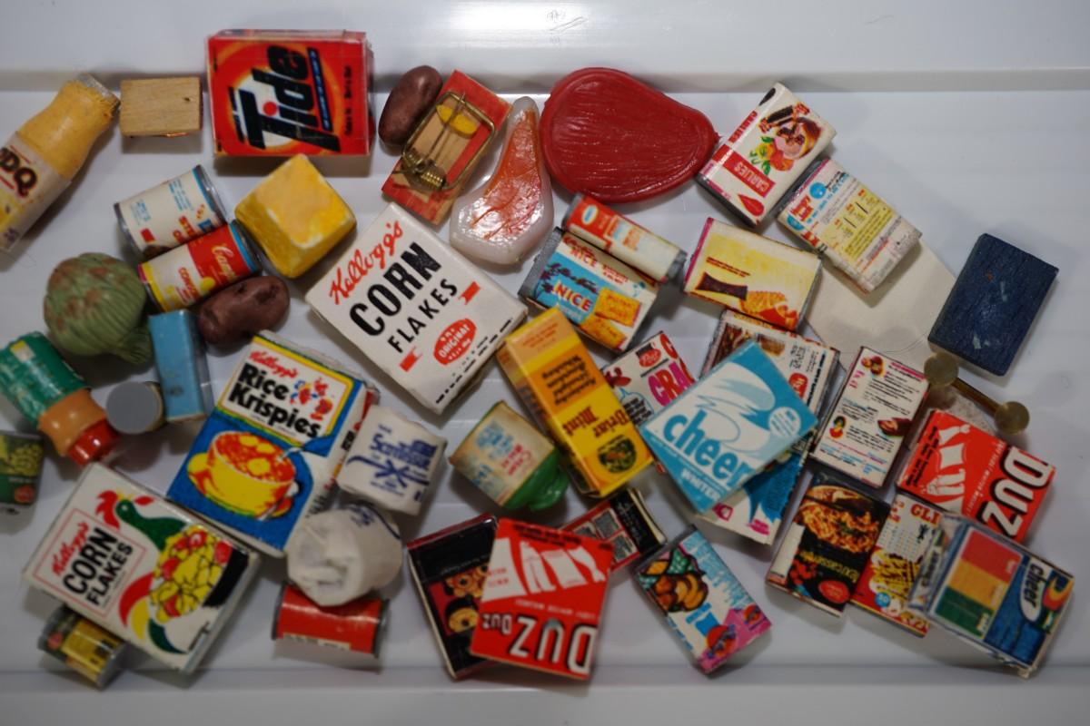 GROUPING OF MINIATURE KITCHEN FOOD PRODUCTS EstateSales GROUPING OF MINIATURE KITCHEN FOOD PRODUCTS EstateSales