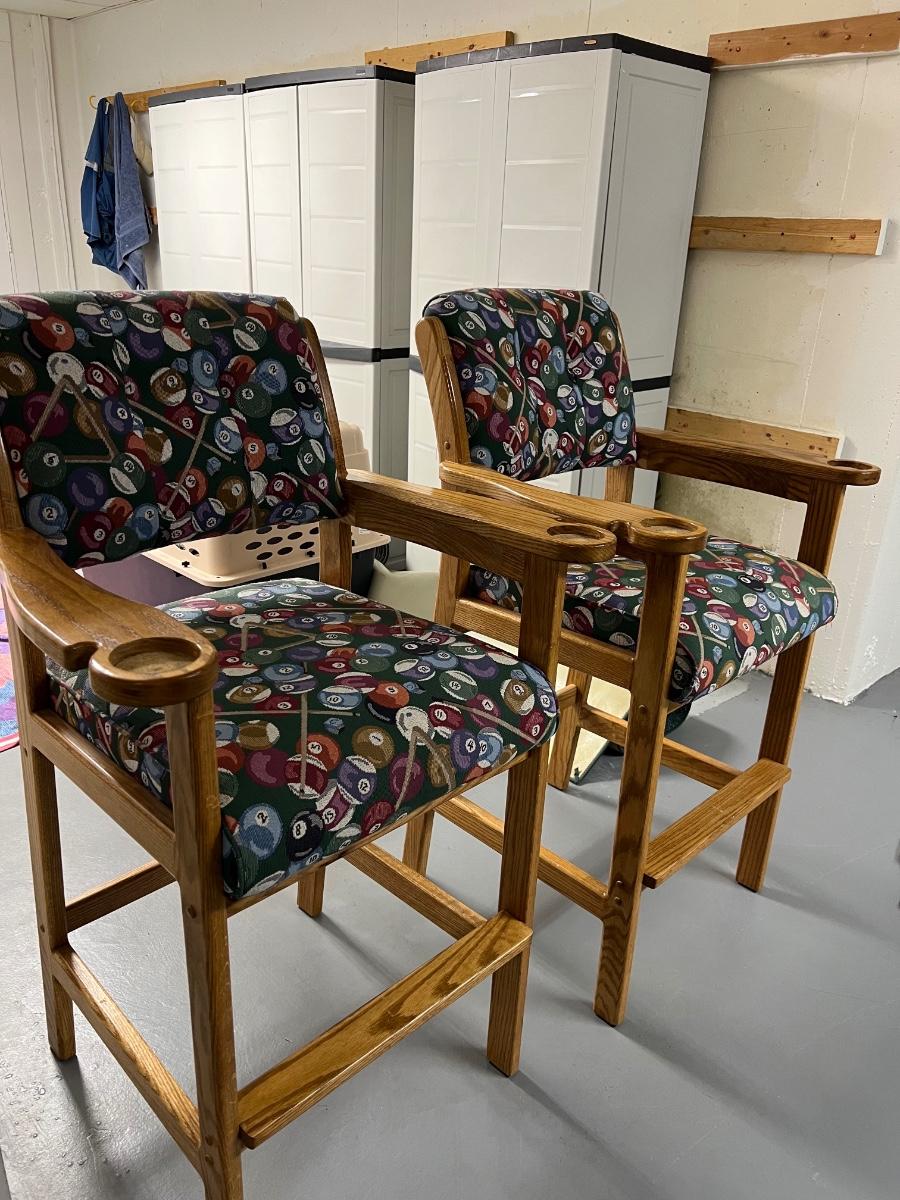 2 Pool Table Side Chairs | EstateSales.org