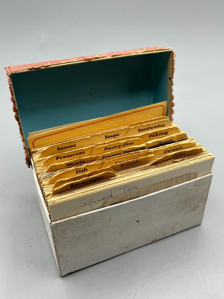 Retro Index Card Cooking Recipes Tableware Dinner Organizer Box ...