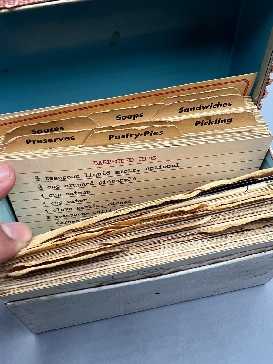 Retro Index Card Cooking Recipes Tableware Dinner Organizer Box ...