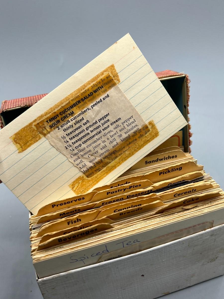 Retro Index Card Cooking Recipes Tableware Dinner Organizer Box ...