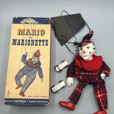 Vintage Peter Puppet Mario the Marionette String Puppet Clown with ...
