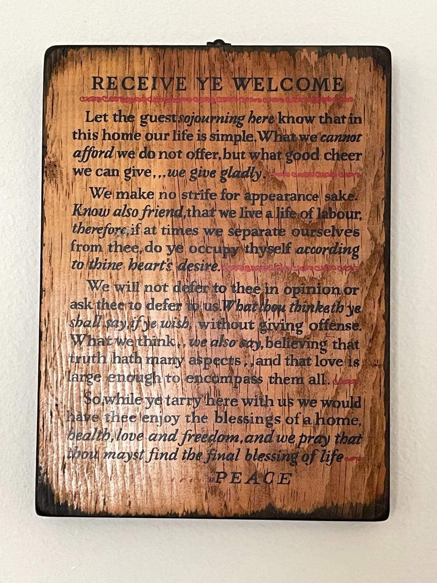 LOT 160 PUB DECOR OLD ENGLISH RECEIVE YE WELCOME WOOD SIGN ...