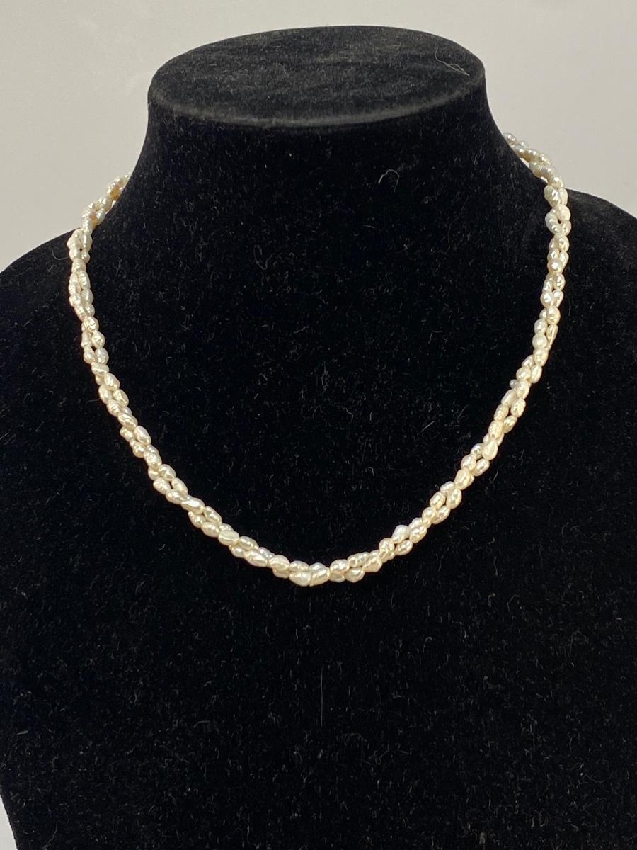 Freshwater Pearl Twisted Double Strand Necklace