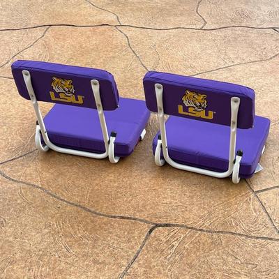 LOGO ~ LSU ~ Pair (2) Hardback Folding Stadium Seats | EstateSales.org