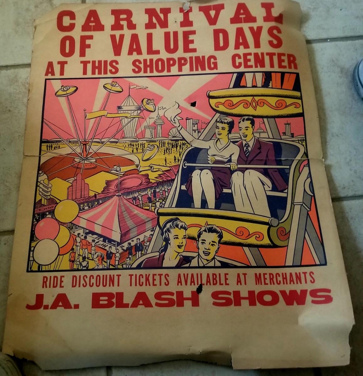 Old Carnival broadside for J.A. Blast shows | EstateSales.org