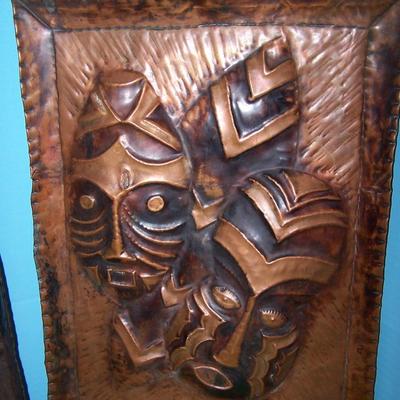 LOT 131 AMAZING VINTAGE AFRICAN ART COPPER TRIBAL MASKS | EstateSales.org
