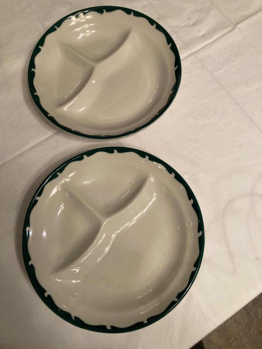 2 vintage Wellsville China Divided plates | EstateSales.org