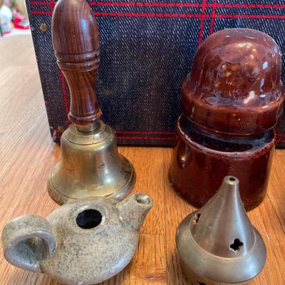 Bell, insulator, copper pot | EstateSales.org
