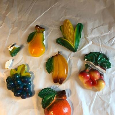 Vintage Chalkware Vegetables Wall Plaques/Hanging Kitchen Art MCM ...