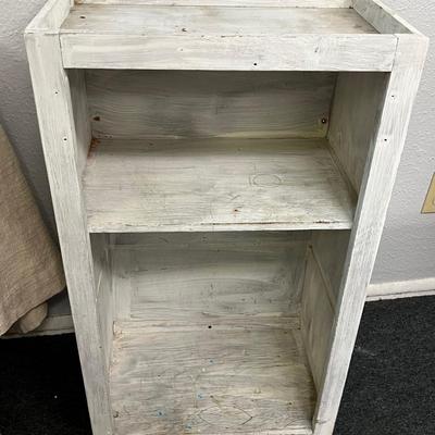 White Washed Wood Shelf | EstateSales.org