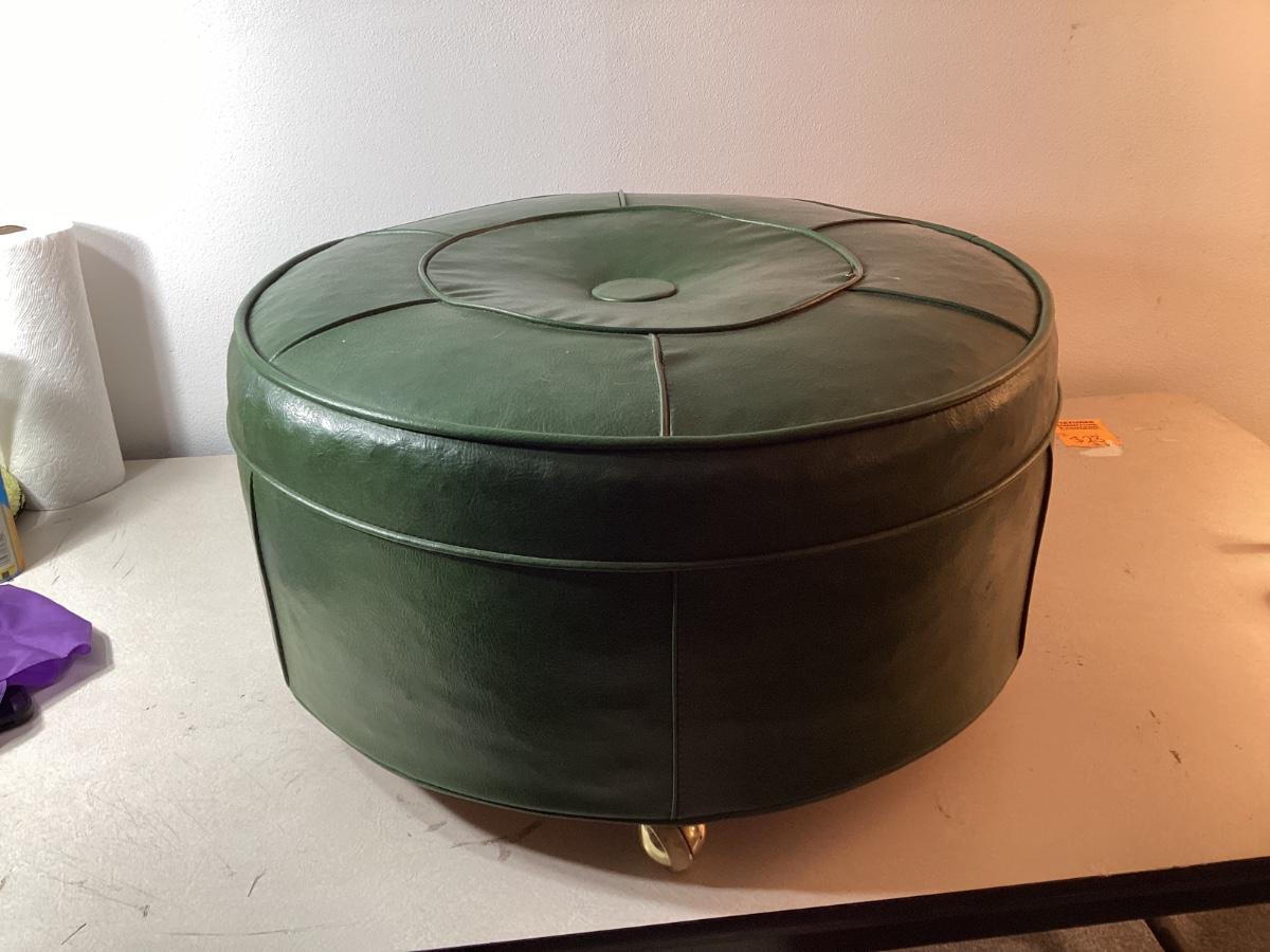 Mcm green ottoman | EstateSales.org