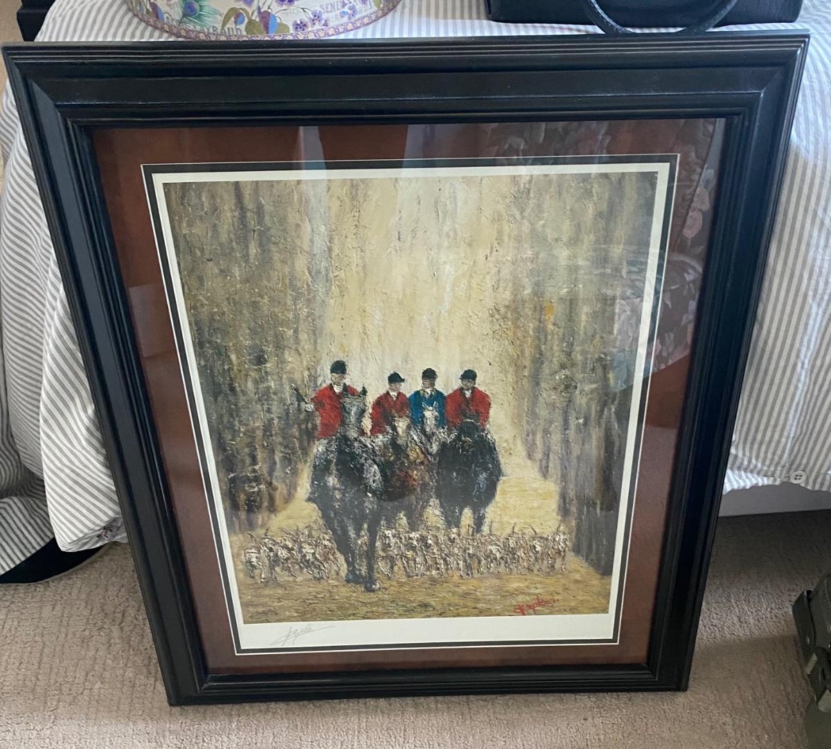 Signed English Hunting Scene Print | EstateSales.org