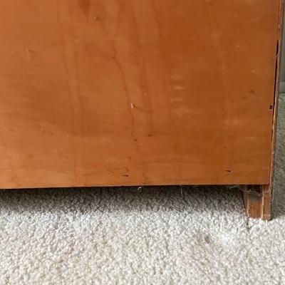 Small Retro Wooden Two Level Storage Shelf | EstateSales.org