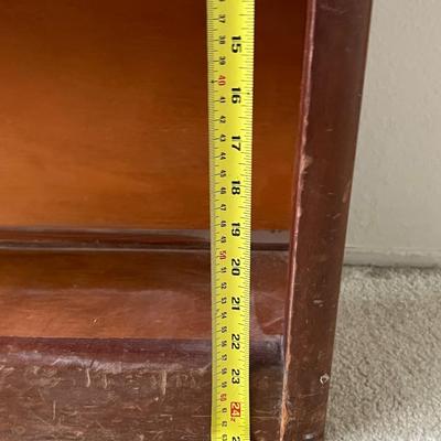 Small Retro Wooden Two Level Storage Shelf | EstateSales.org