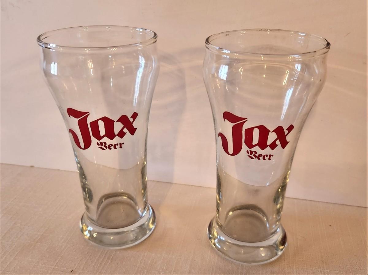 Lot #17 Pair of Vintage JAX beer glasses | EstateSales.org