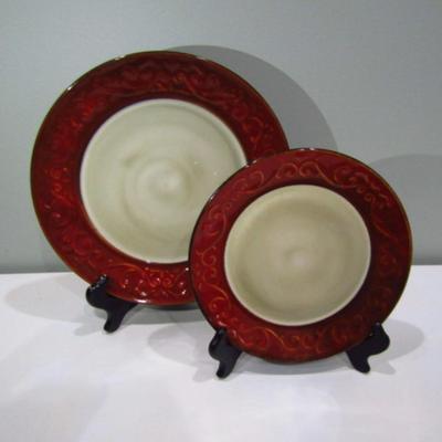 Painted Ceramic Dinnerware from Pier 1 Imports- Red Scroll Pattern (DR ...