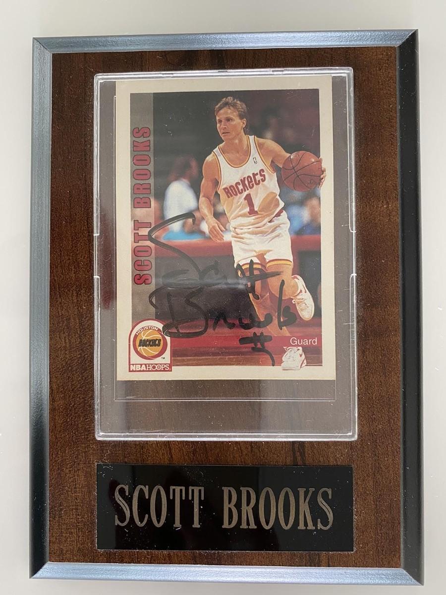 Houston Rockets Scott Brooks signed basketball card | EstateSales.org