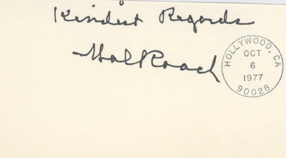 Hal Roach signature cut | EstateSales.org