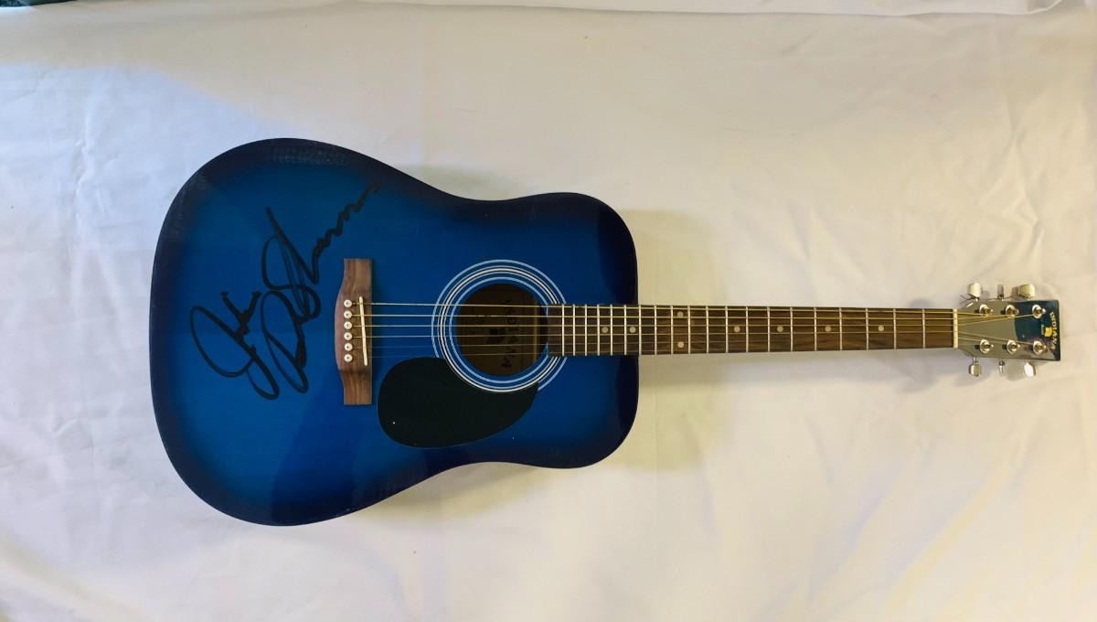 Jackie DeShannon signed blue sunburst Indiana acoustic | EstateSales.org