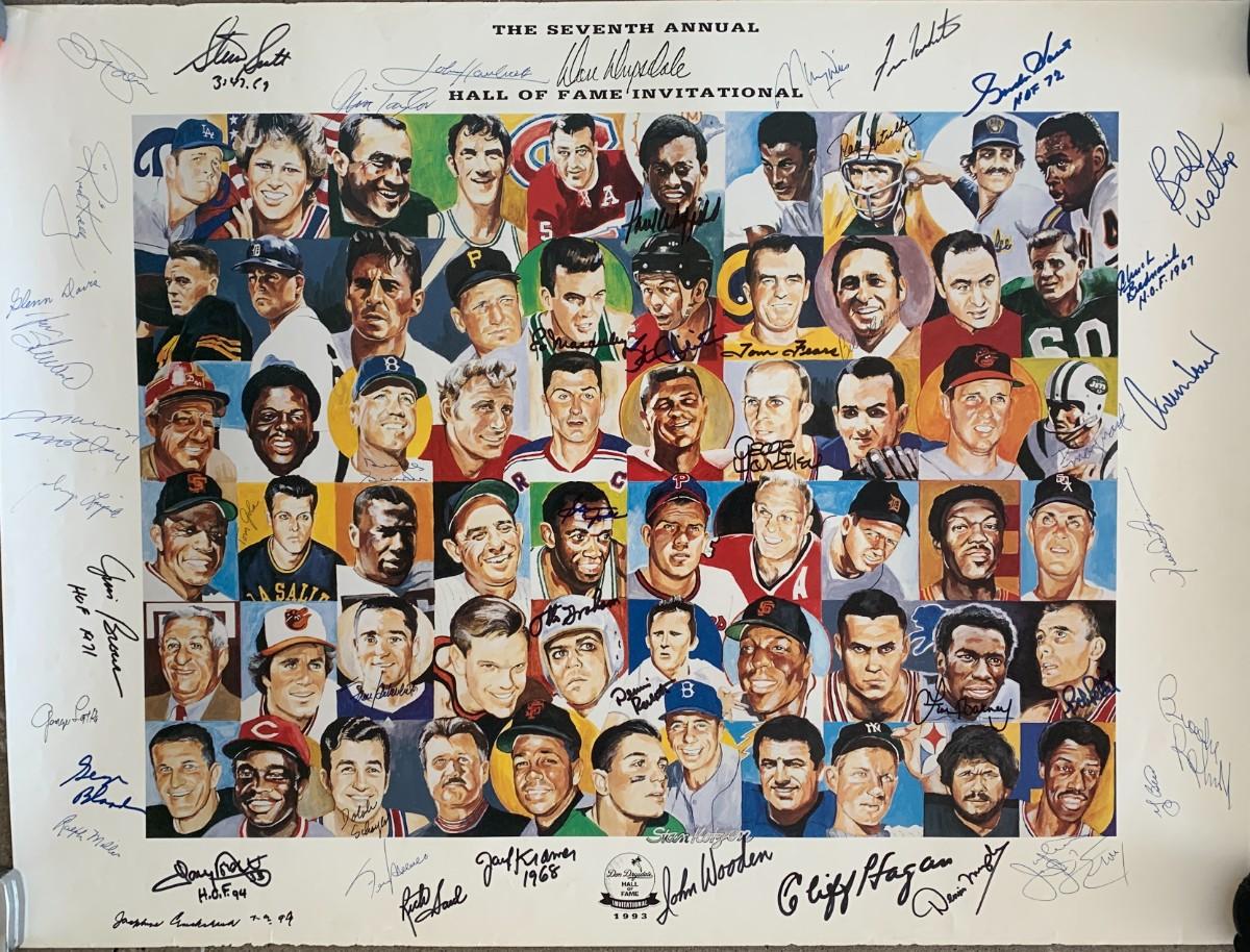 1993 Don Drysdale Hall Of Fame Invitational signed poster | EstateSales.org