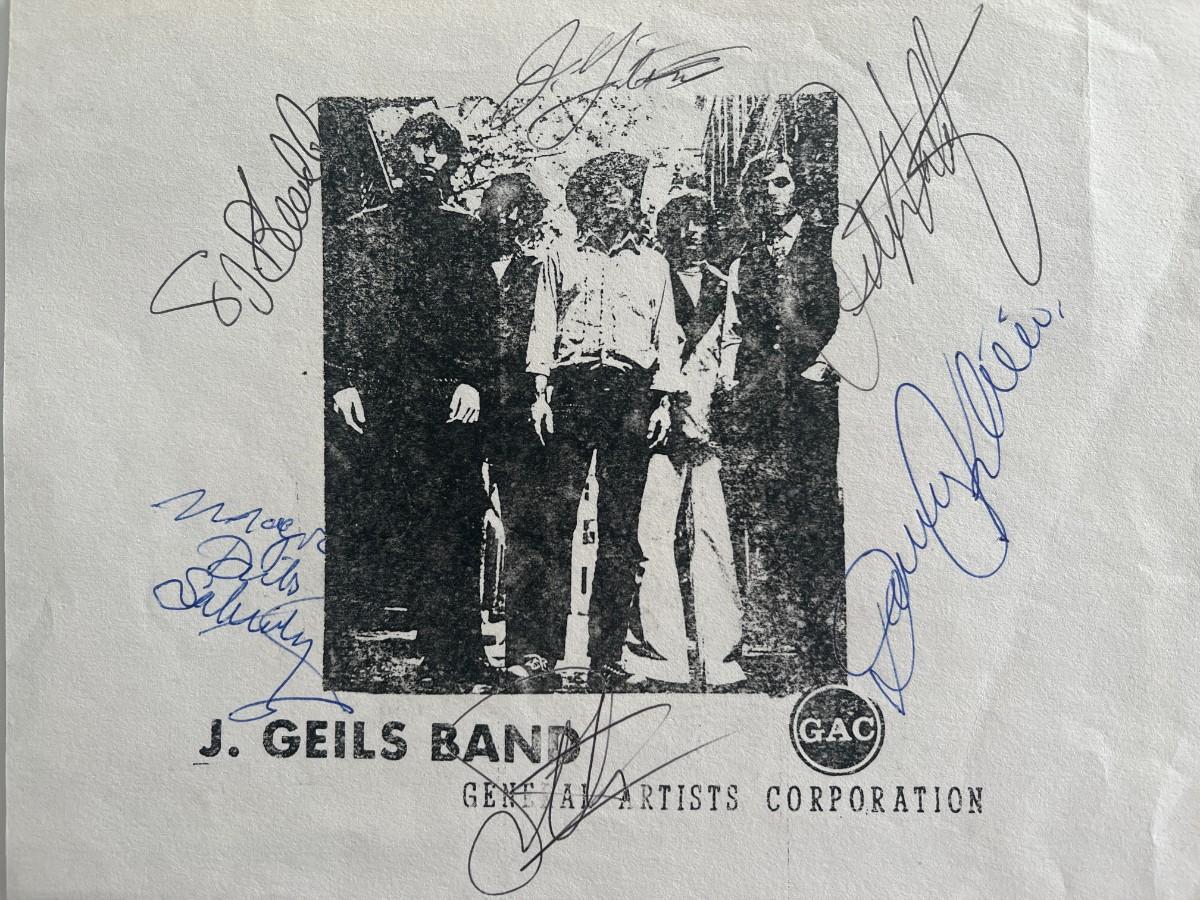 J. Geils Band signed promo flat | EstateSales.org