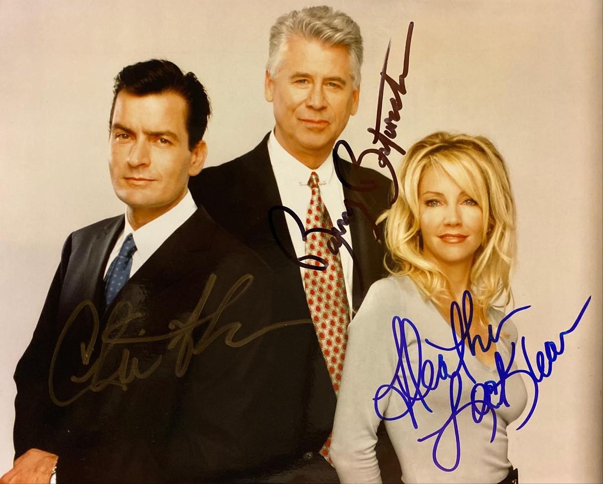Spin City Charlie Sheen, Heather Locklear, and Barry Bostwick signed ...