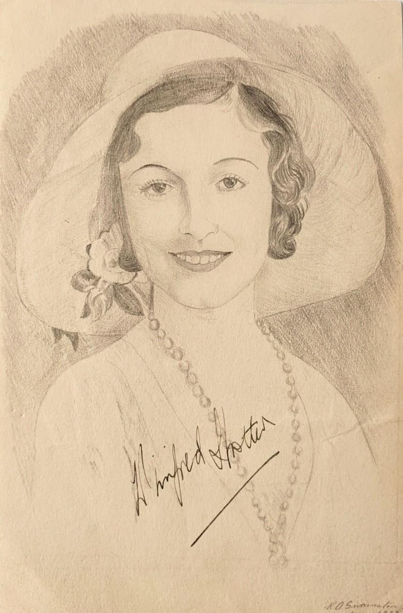 Winfred Shotter Signed Sketch | EstateSales.org