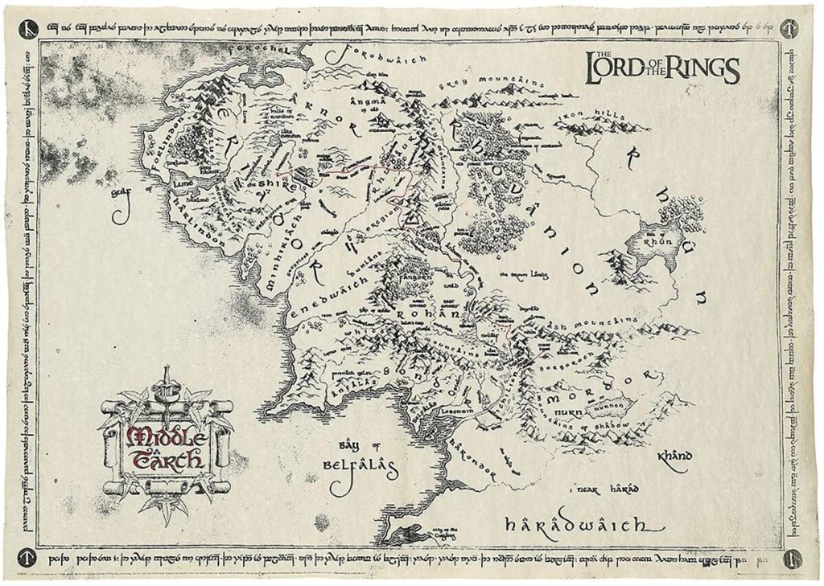 Lord Of The Rings Map Of Middle Earth Prop Print EstateSales Lord Of The Rings Map Of Middle Earth Prop Print EstateSales