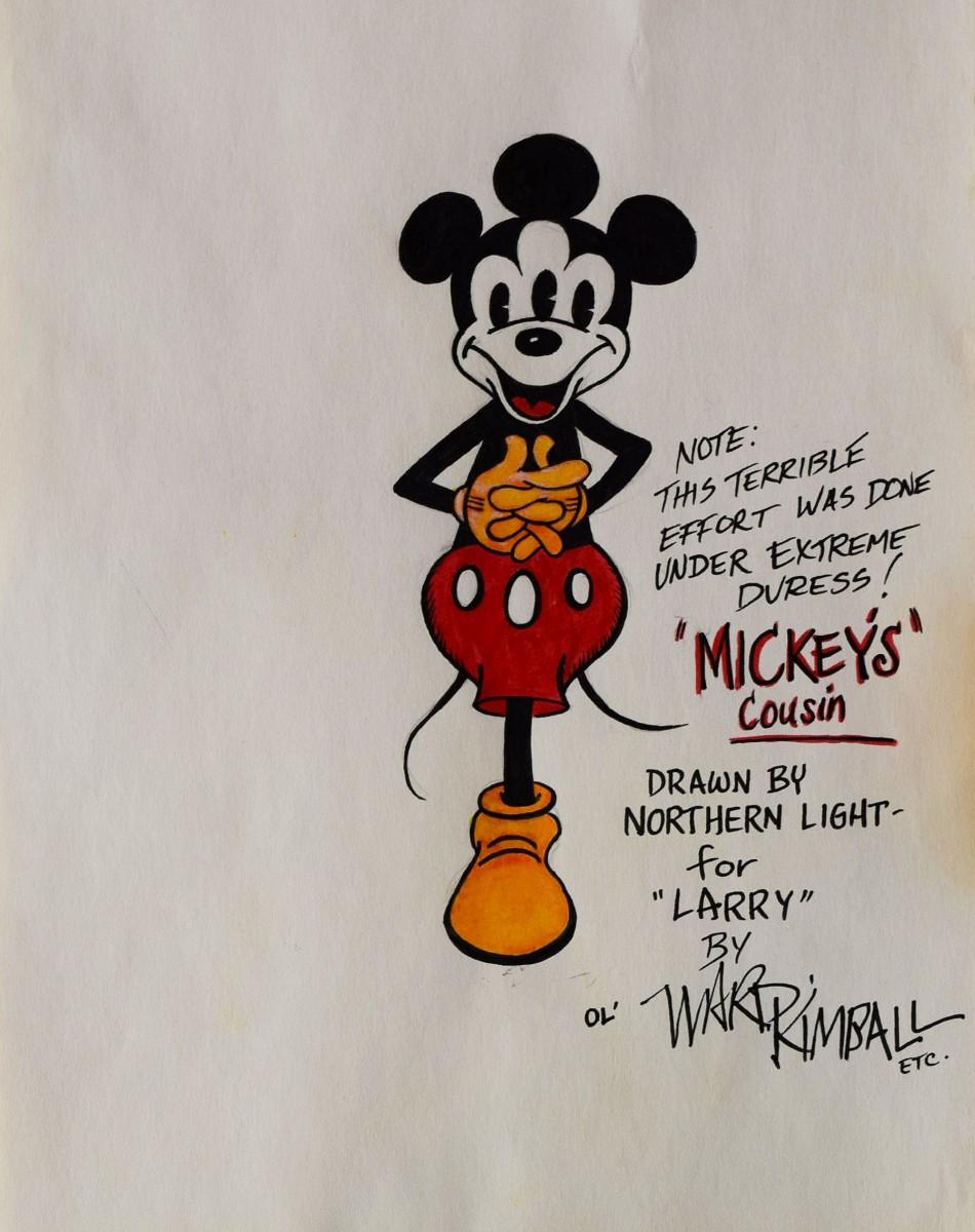 Mickey Mouses Cousin sketch signed by Ward Kimball | EstateSales.org