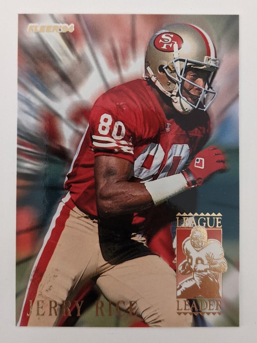 Jerry Rice Football Trading Card - Fleer League Leader #5 1994 ...