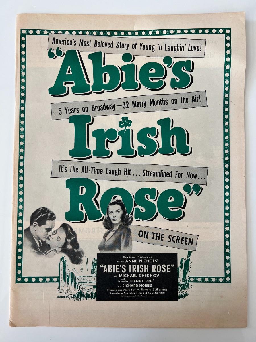 1946 Abie's Irish Rose vintage movie poster | EstateSales.org