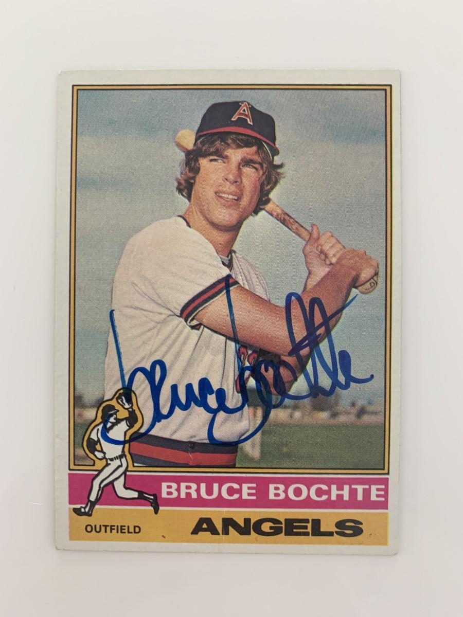 Bruce Bochte signed baseball card | EstateSales.org