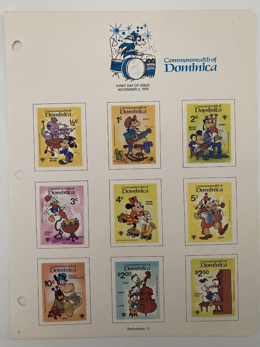 Walt Disney Mickey & Friends Stamp Sheet. Commonwealth of Dominica ...