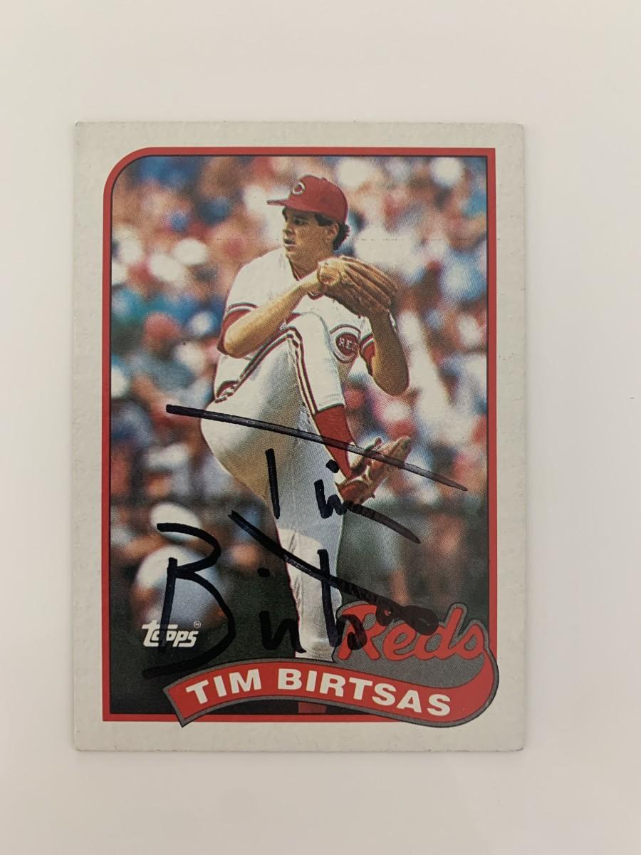 Tim Birtsas signed baseball card | EstateSales.org